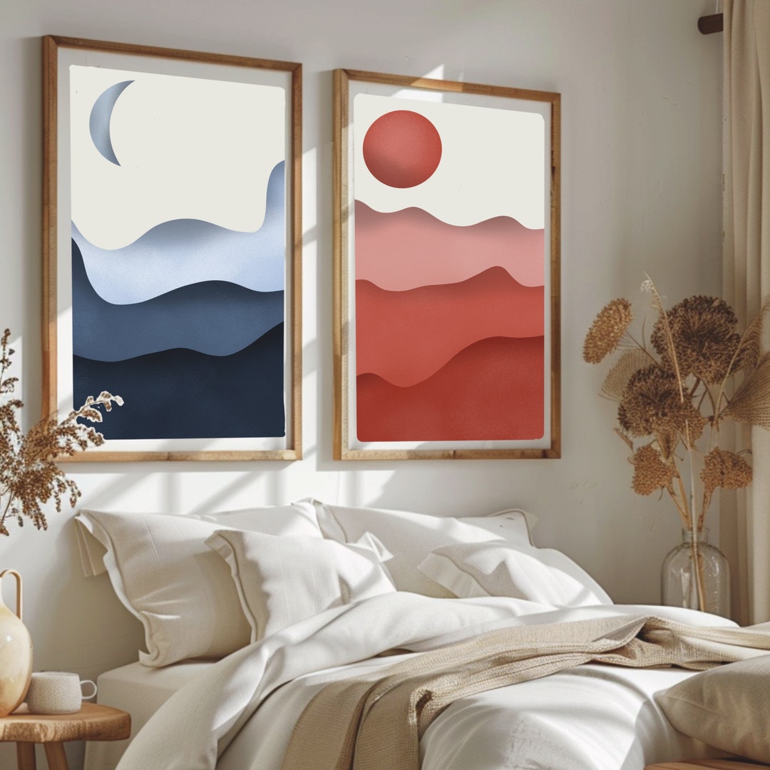 Celestial Sun and Moon Boho Wall Art Poster Boho Home Decor sun and ...