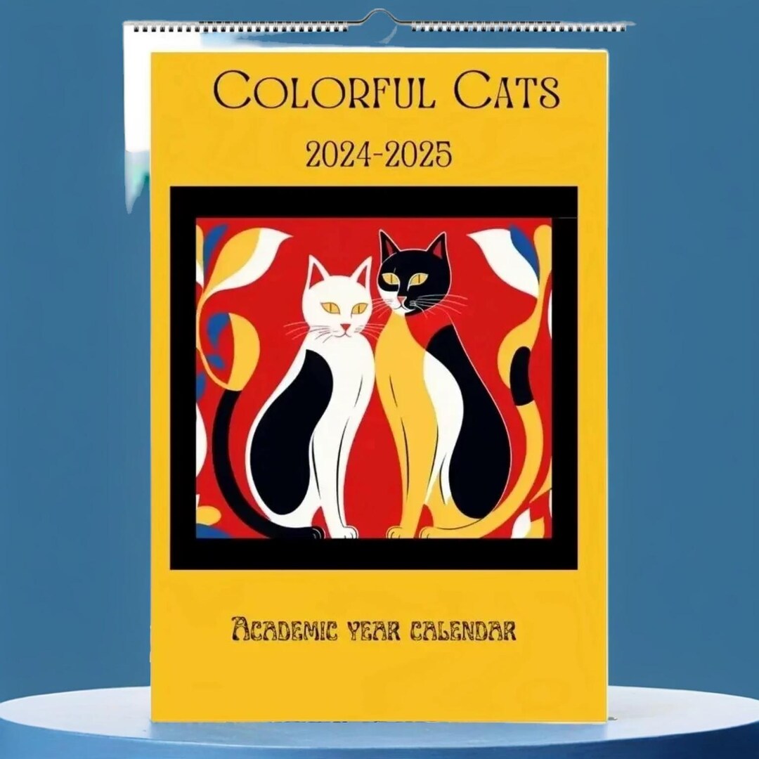2024/2025 Academic Year Calendar Aug-july, Matisse Style Cat Art Annual ...