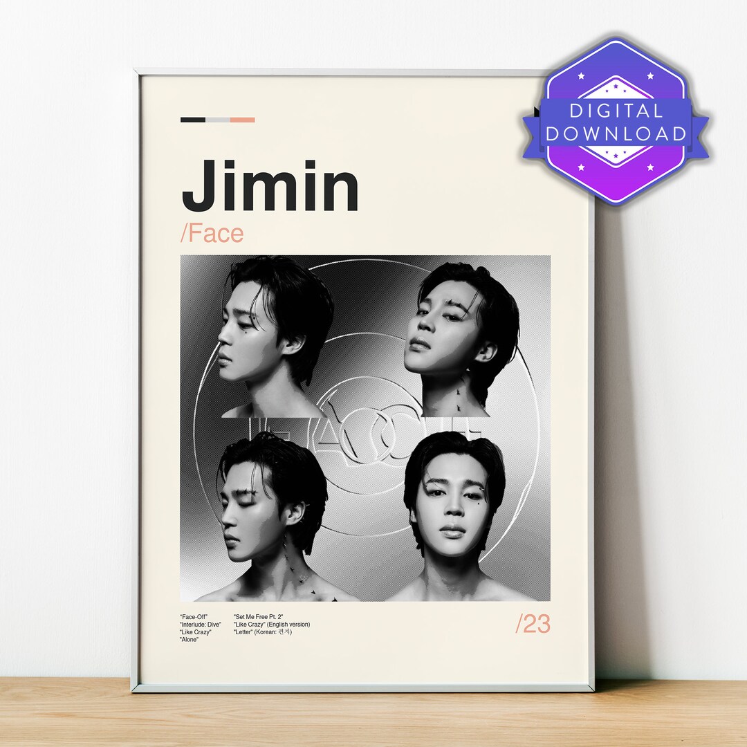 Jimin Face Album Inspired Digital Art Print - Kpop, Art, Minimalist ...