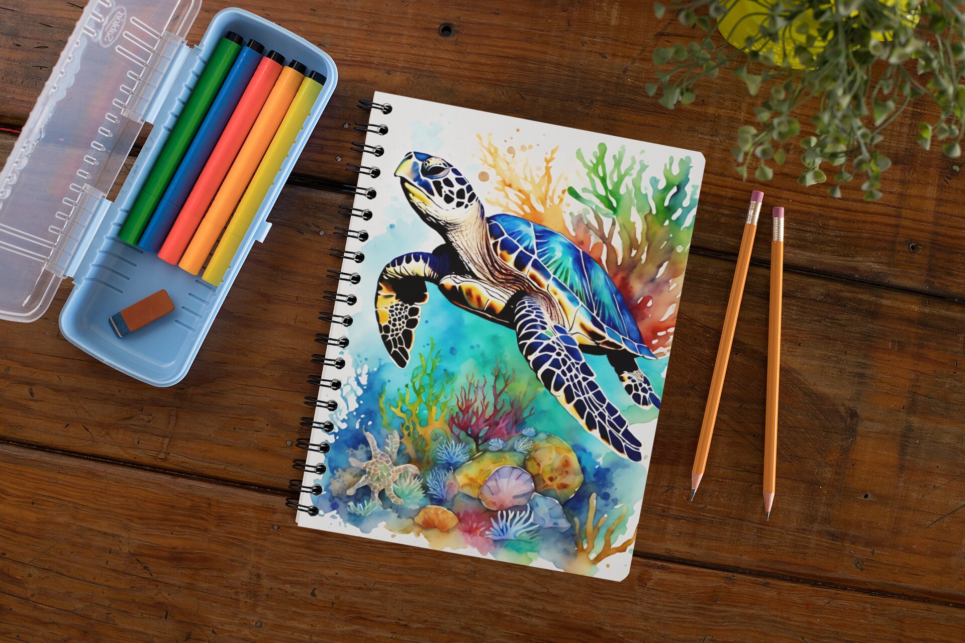 Turtle Notebook A5 Journal Sea Turtle Gift Ocean Journal Sea Shell Star ...