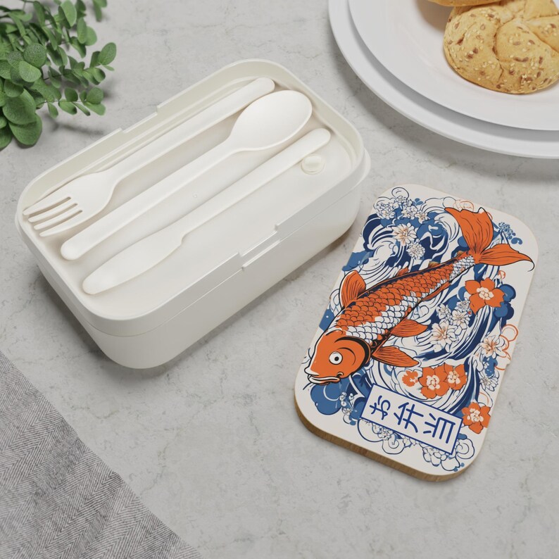 Koi Fish Bento Box Japanese Lunch Box Kanji Kawaii Bento Box for Kids ...
