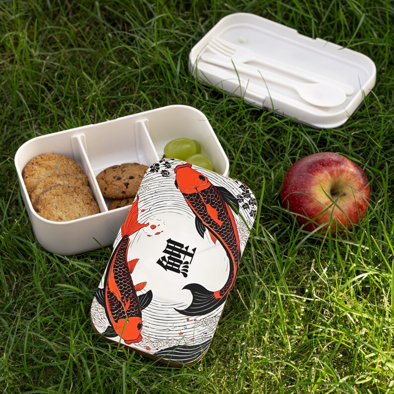 Japanese Bento Box Koi Fish Lunch Box Calligraphy Bento Box for Adults ...