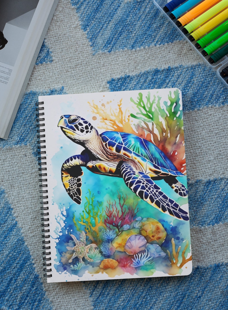 Turtle Notebook A5 Journal Sea Turtle Gifts Ocean Notebooks Sea Shell ...