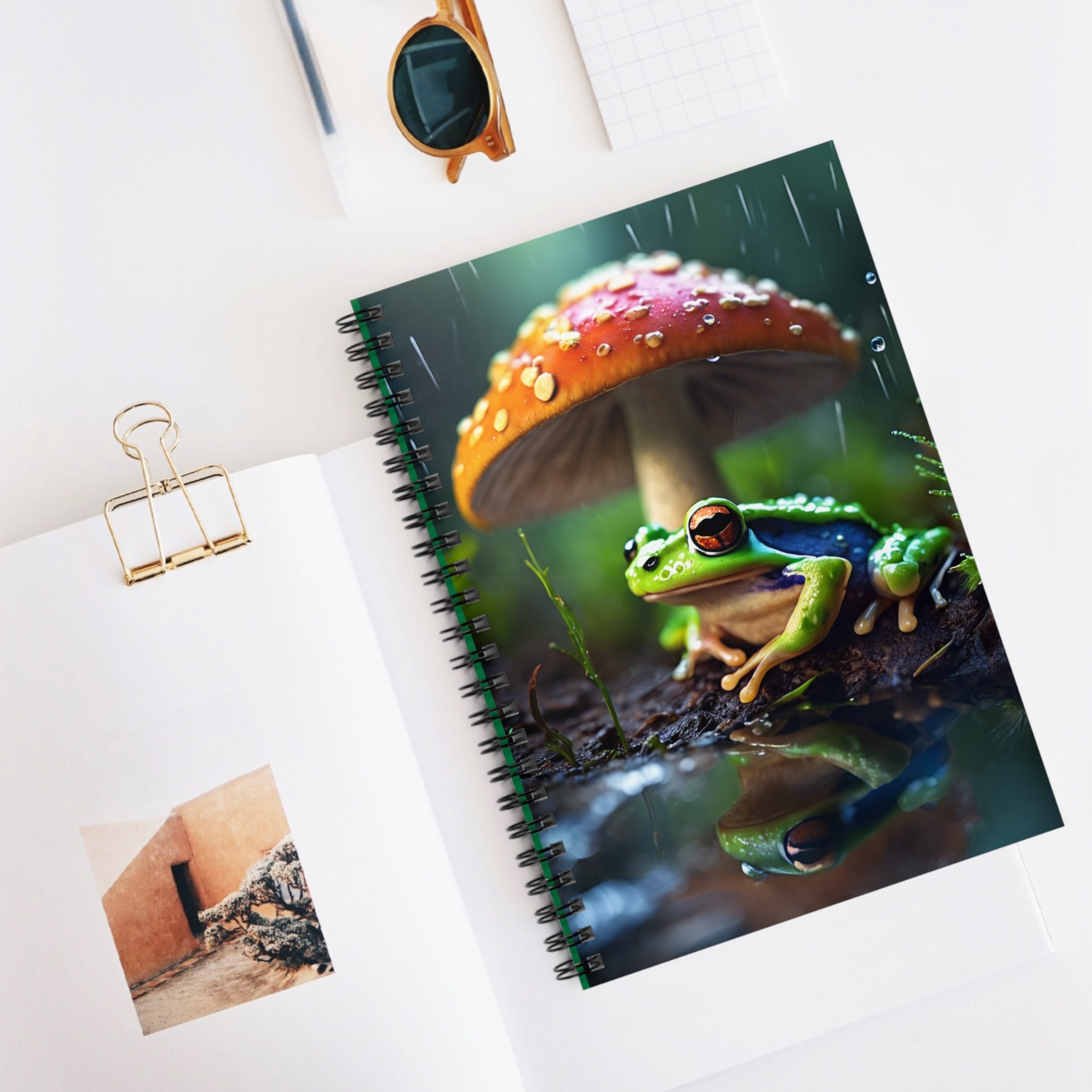 Frog Notebook Tree Frog Mushroom Notebook Journal Vibrant Colorful Note ...