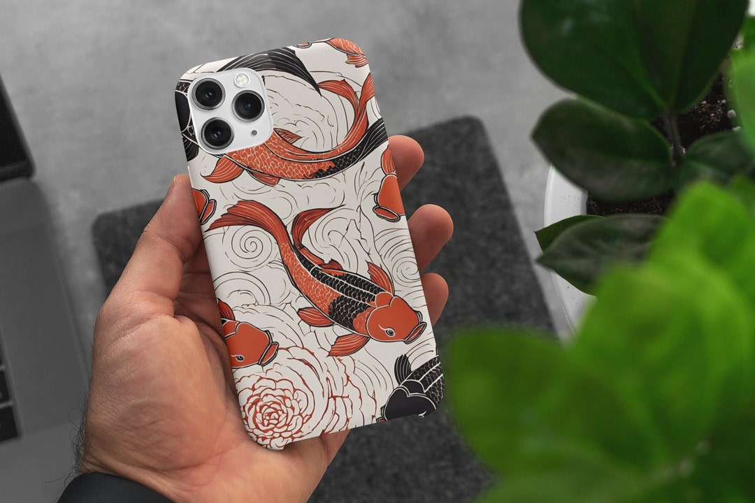 Koi Fish iPhone Case Japanese Artwork iPhone 8 11 12 13 14 15 Kawaii ...