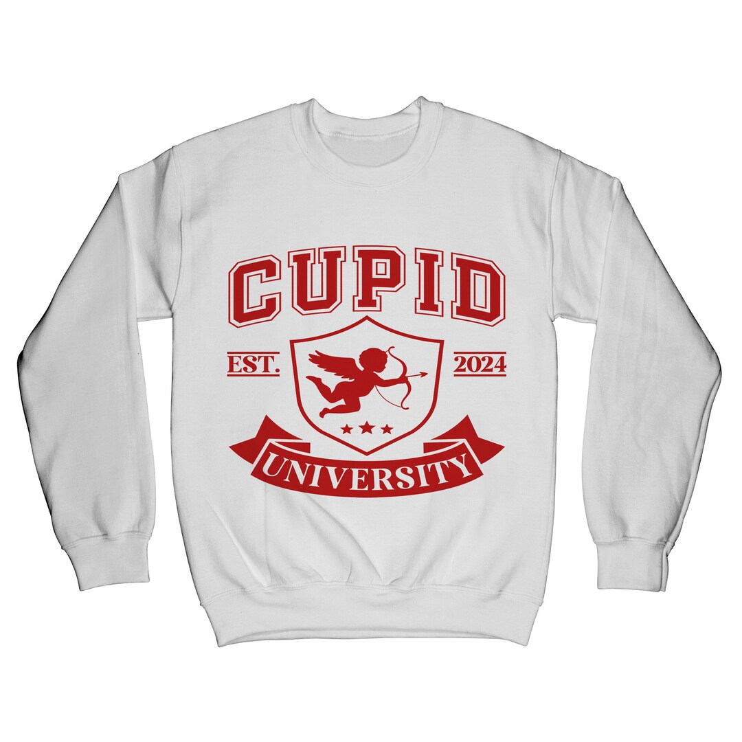 Cupid University Sweatshirt, Cute Valentine's Day Shirt, Funny College Sweatshirt, Love Crewneck ...