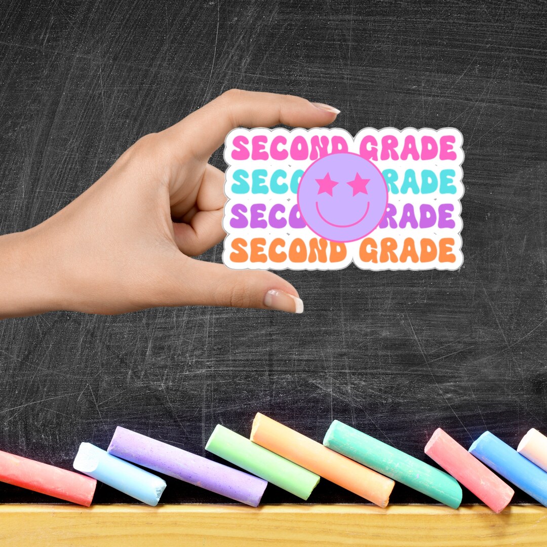 Retro Second Grade Sticker, Second Grade Sticker, Back to School ...