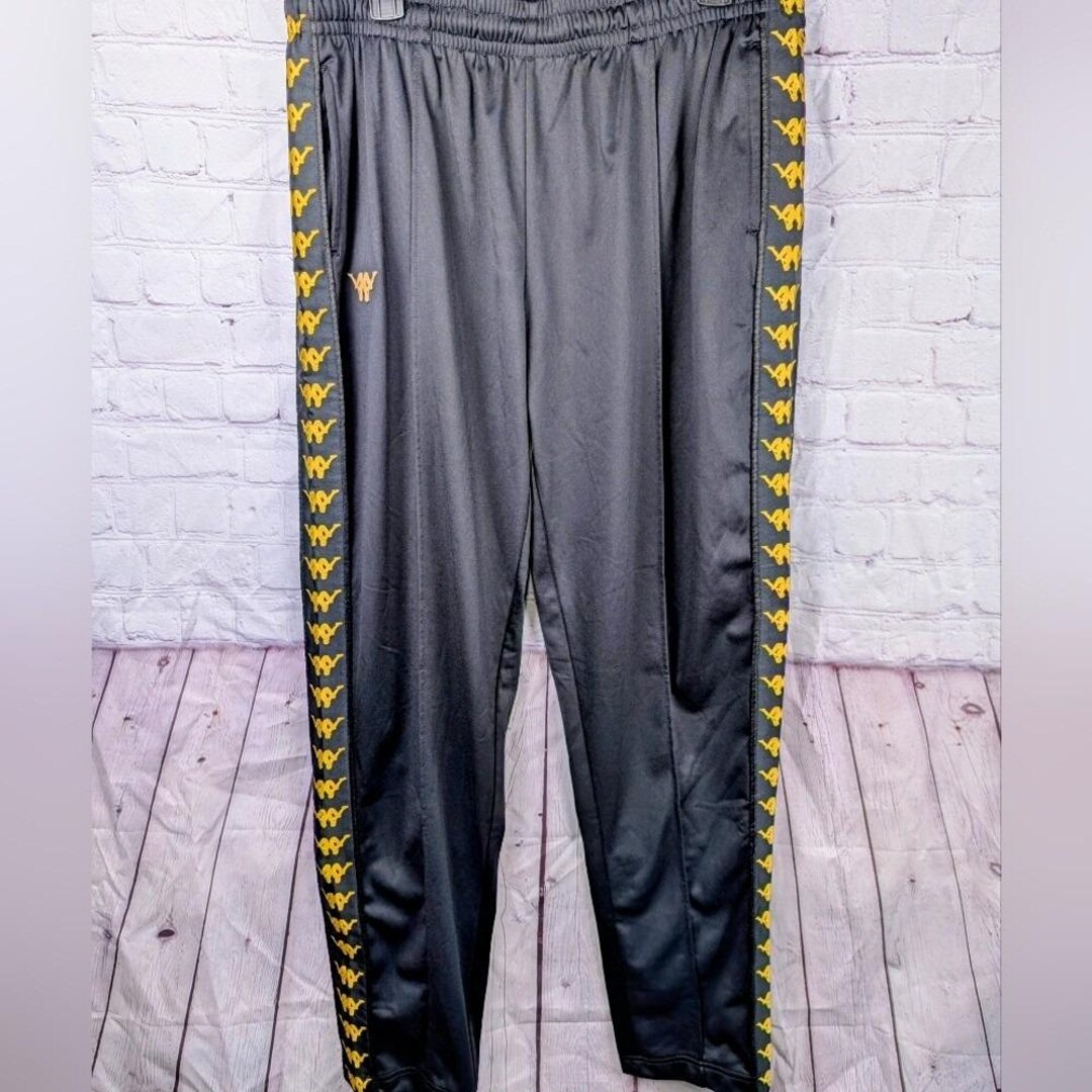 Y2K Kappa Men's Track Pants VTG 90s Hip Hop Dance Baggy Black With Gold ...