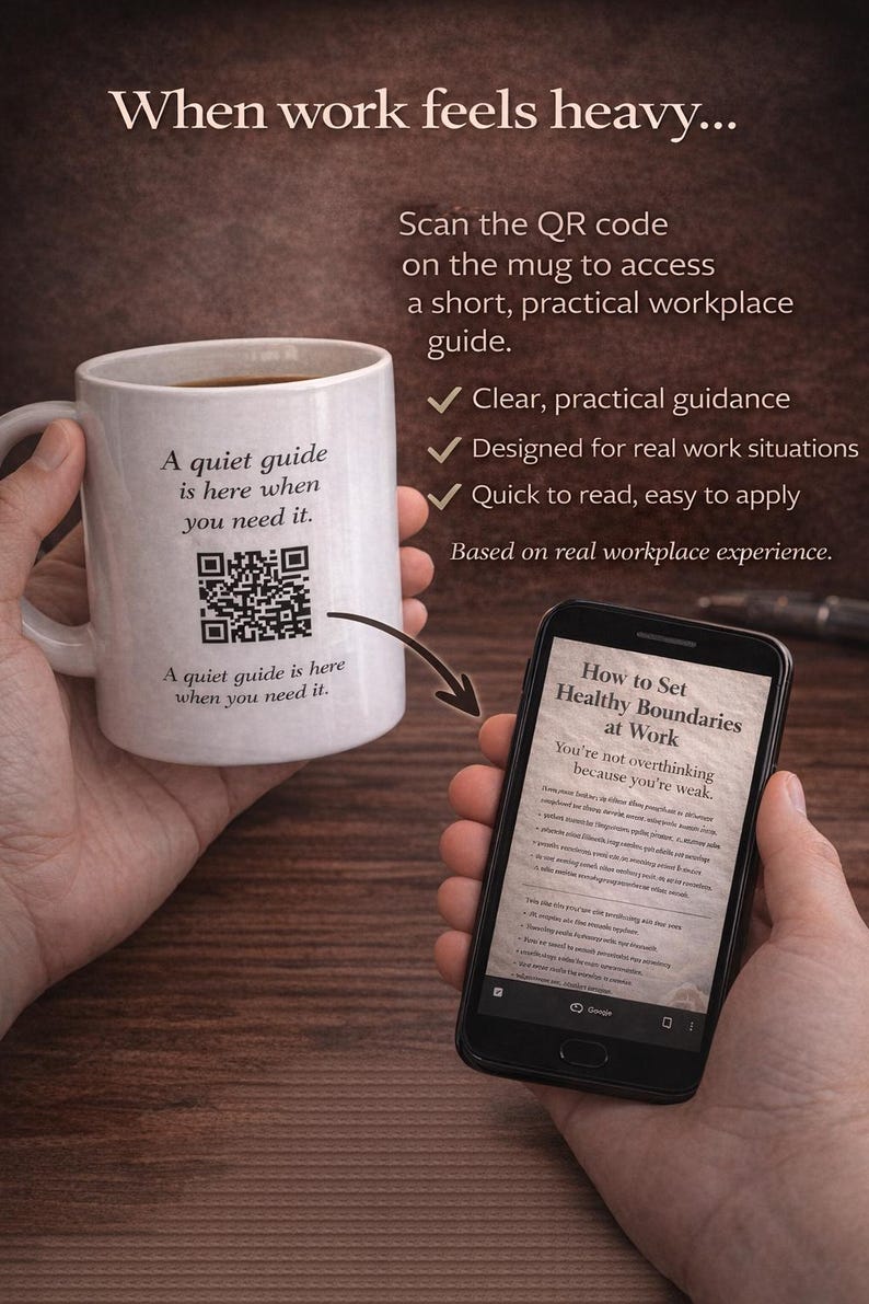 Work Stress Relief Mug With QR Code | Two-sided Support Mug + 1-page ...