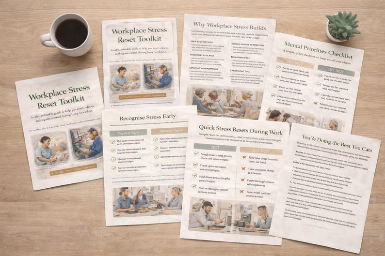 Workplace Stress Reset Toolkit | Printable Worker Stress Relief Guide ...