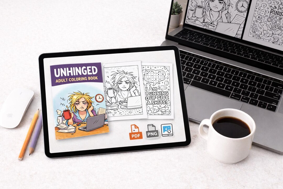 Unhinged Coloring Pages for Adults | 28 Printable Sheets | Relaxation ...
