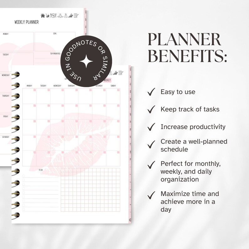 Ultimate Pink Digital Undated And Hyperlinked Planner - Etsy