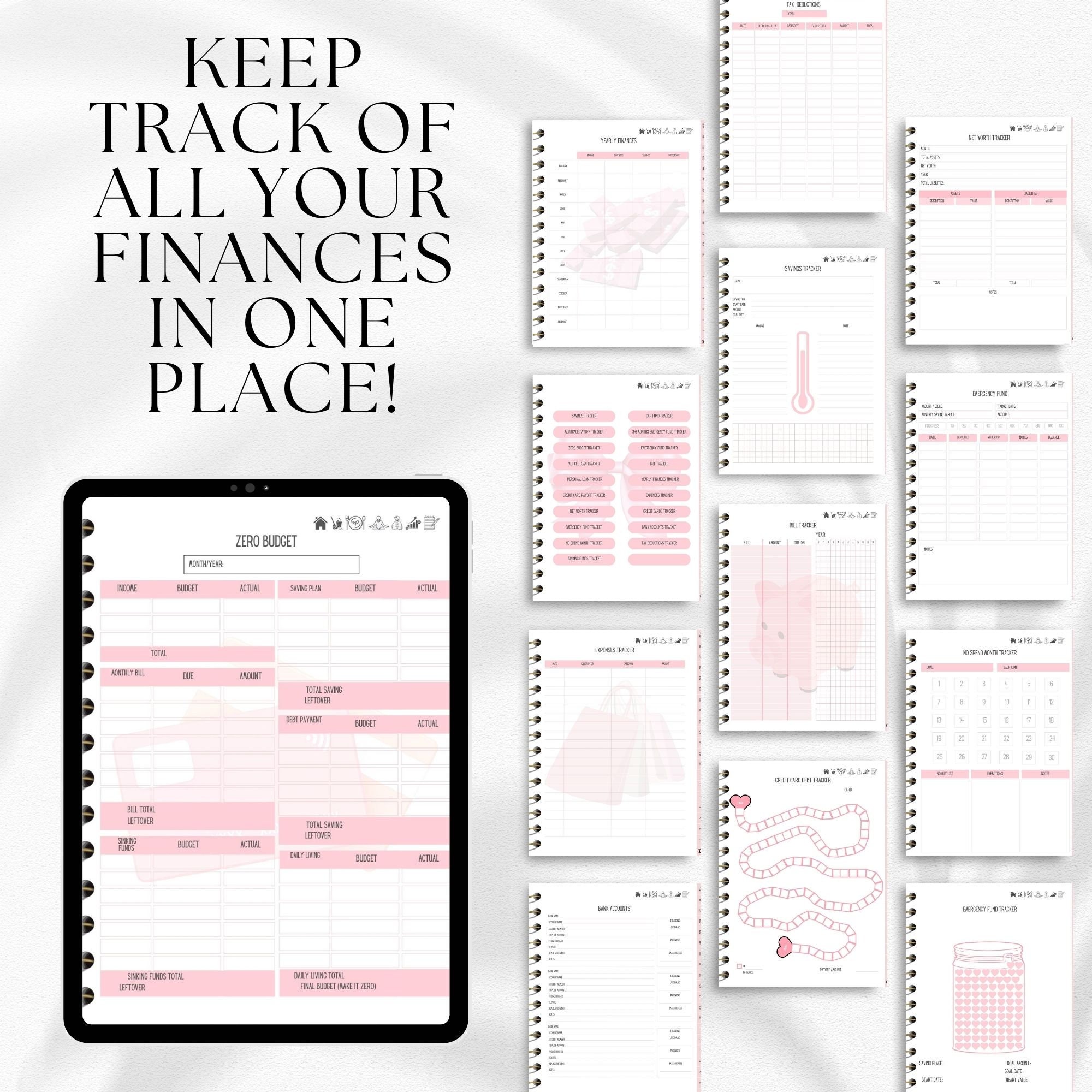 Ultimate Pink Digital Undated and Hyperlinked Planner - Etsy