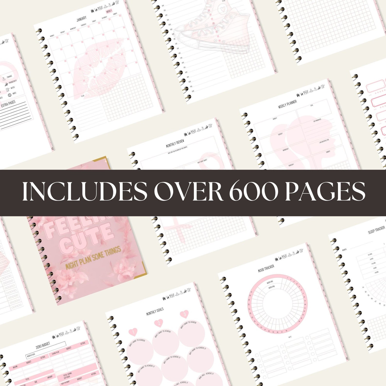 Ultimate Pink Digital Undated And Hyperlinked Planner - Etsy