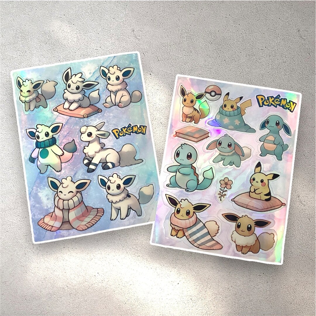 Pokemon Sticker Sheets // Pikachu // Eevee - Etsy