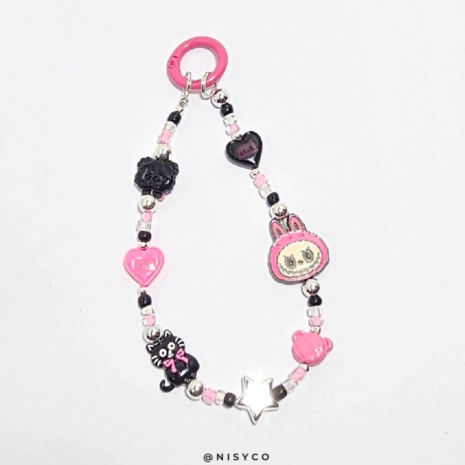 POPMART the Monsters Labubu With Alloy Metal Beads Keychain or Phone ...