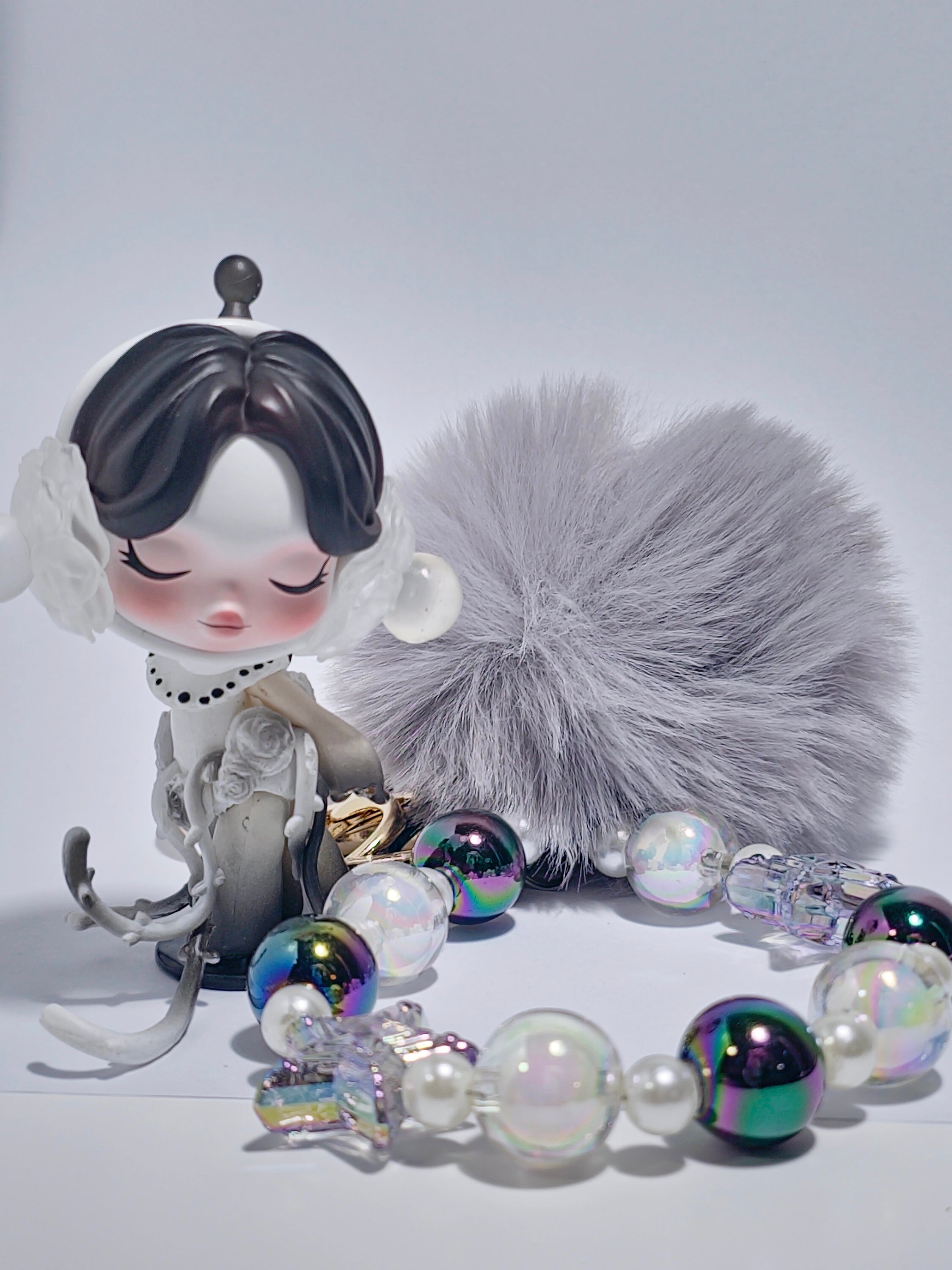 Skull Panda Beaded Handmade Keychain and Figure 2 - Etsy