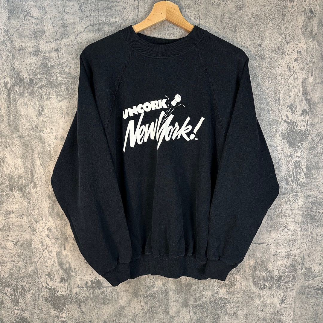 Vintage 80s uncork New York Logo Sweatshirt/made in Usa/size XL - Etsy