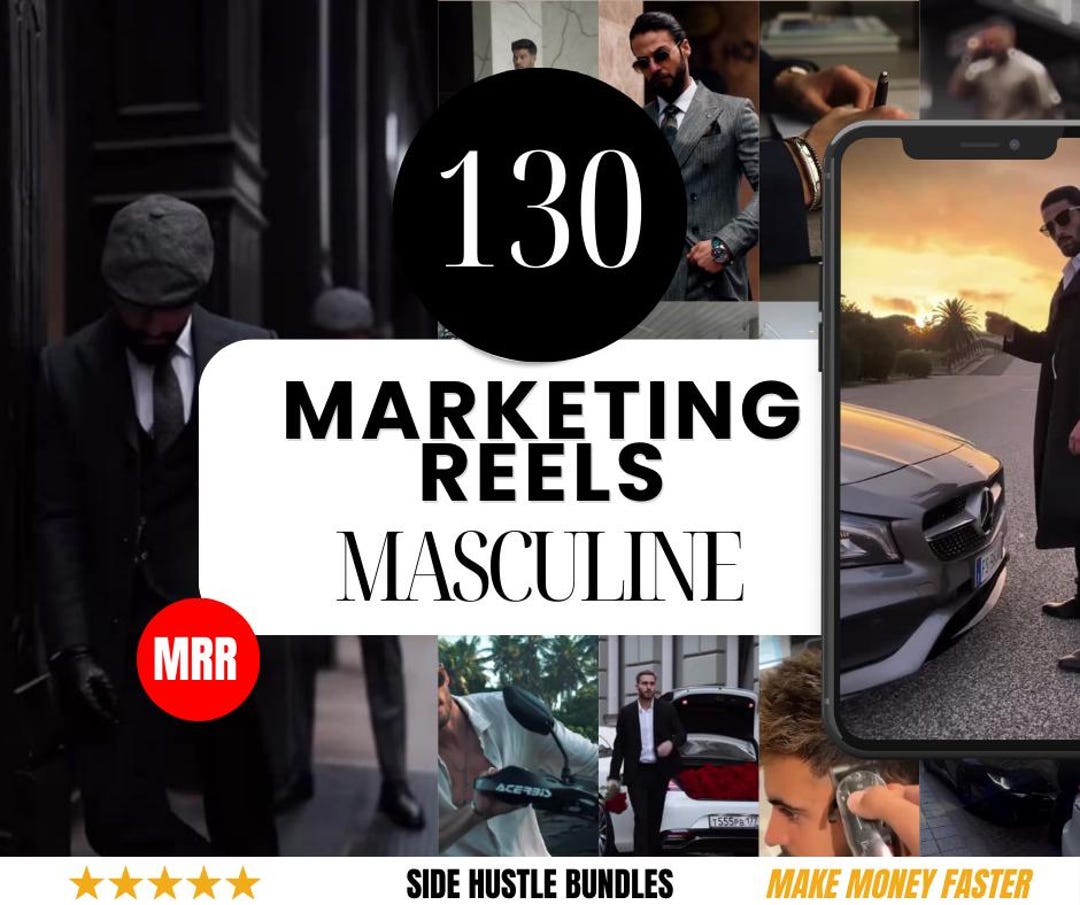 130 Masculine Marketing Reels for Men: MRR PLR (digital Download) - Etsy