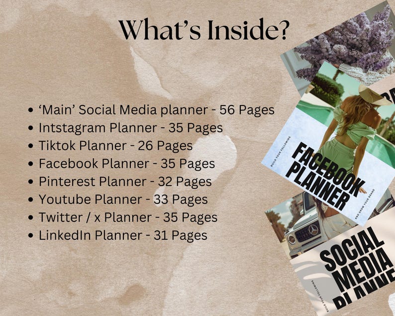 Social Media Planner Bundle: Content Planning & Tracking (digital ...