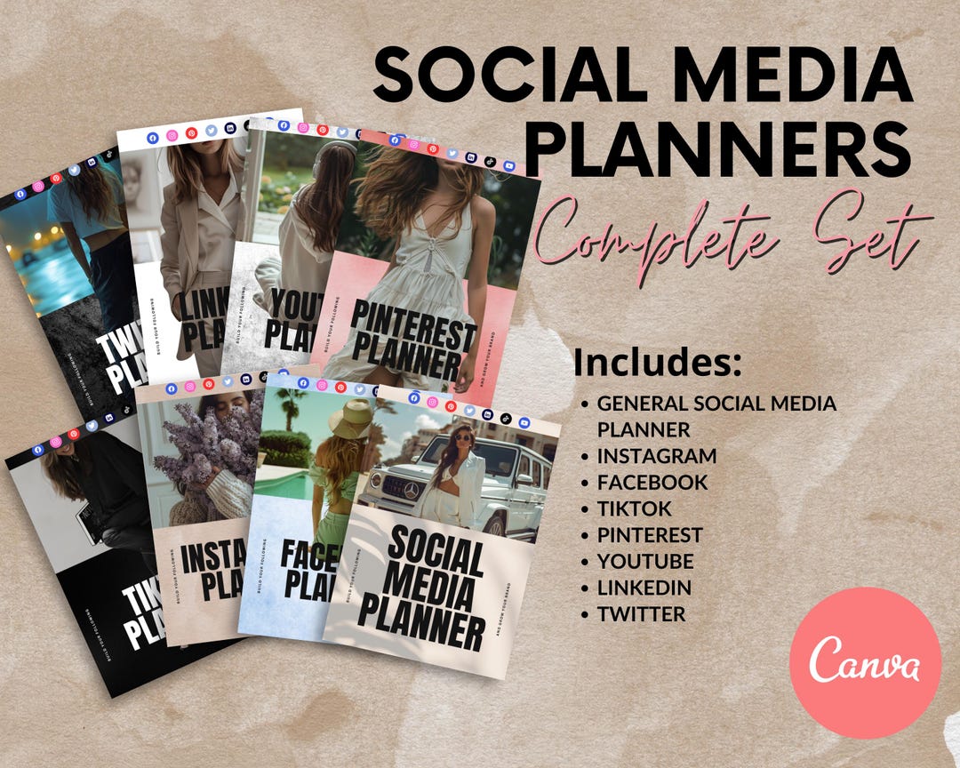 Social Media Planner Bundle: Content Planning & Tracking (digital ...