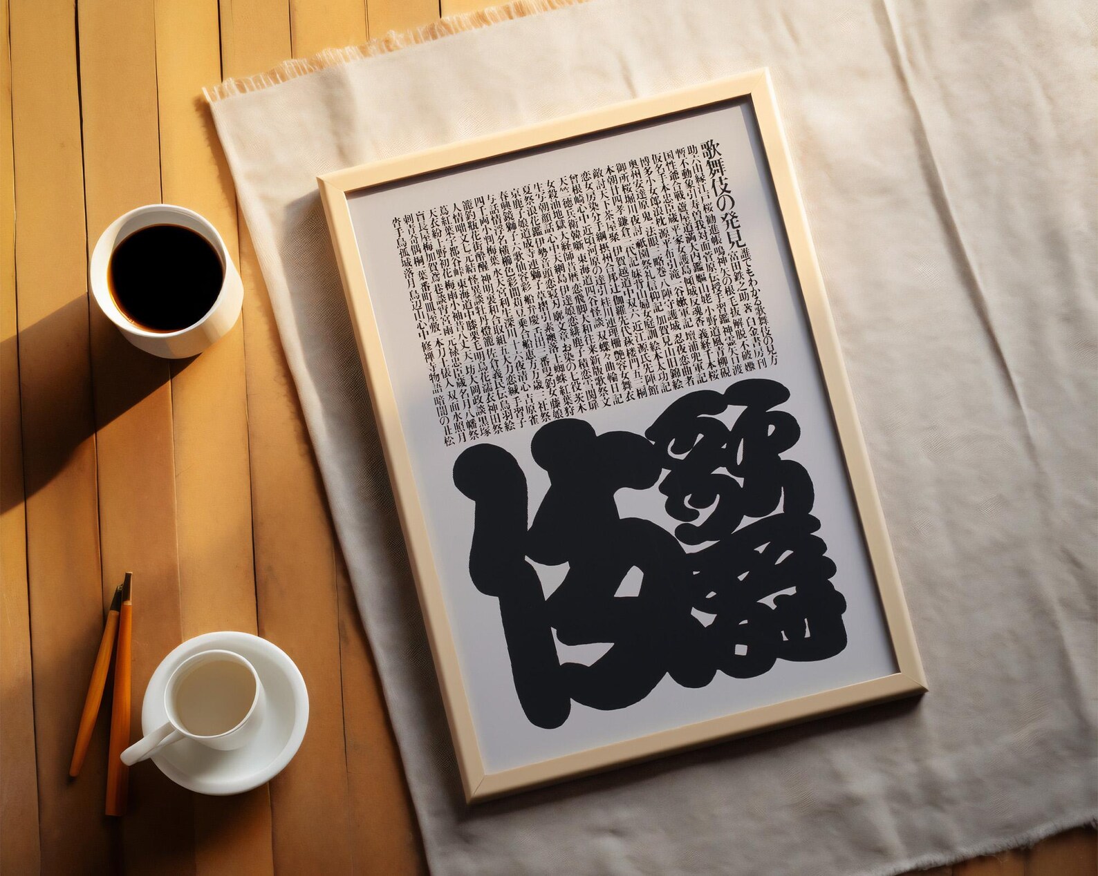 Japanese Art Ikko Tanaka Exhibition Poster Print, Tanaka Kabuki 1974 ...