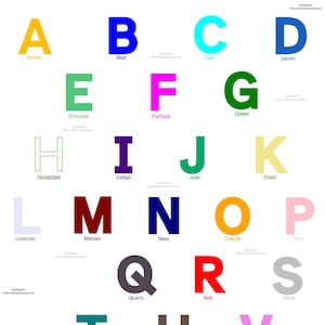 Instant Download Printable Alphabet Chart With Matching Colors ...