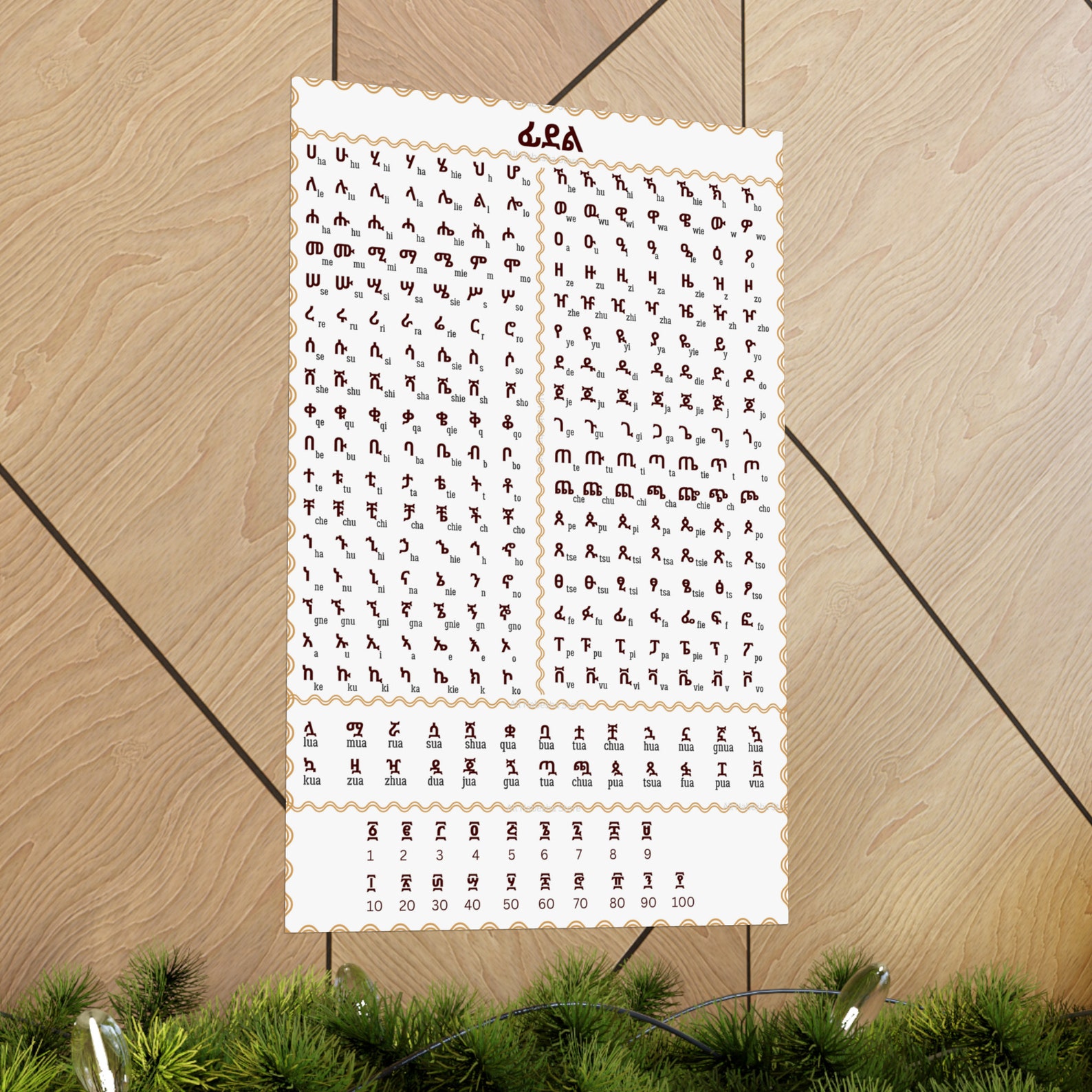 Large Amharic Alphabet Chart Learn Ethiopian Alphabet With Ease ፊደል ...