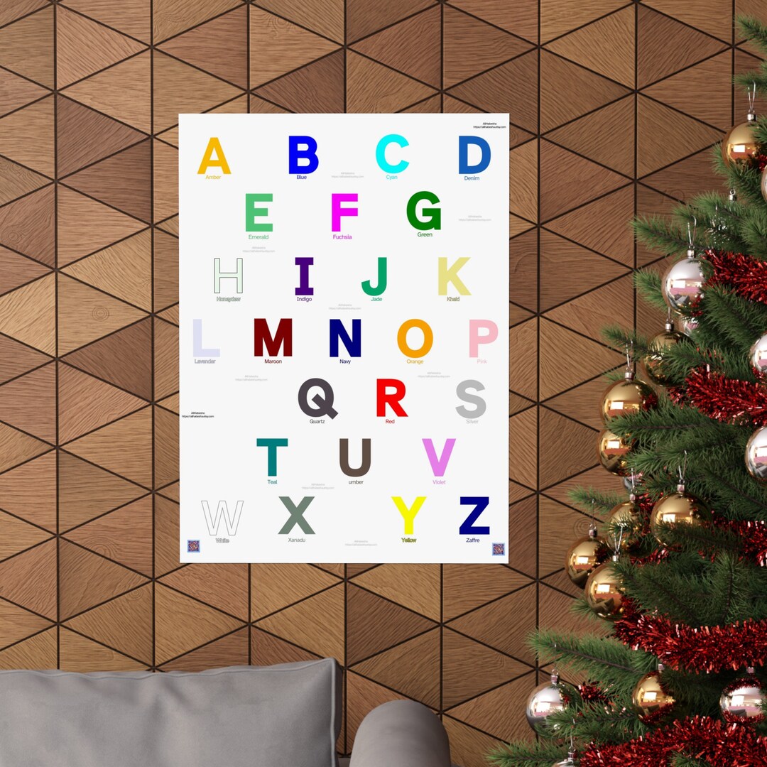 Matte Alphabet Poster With Matching Colors Kids Educational Poster ABC ...