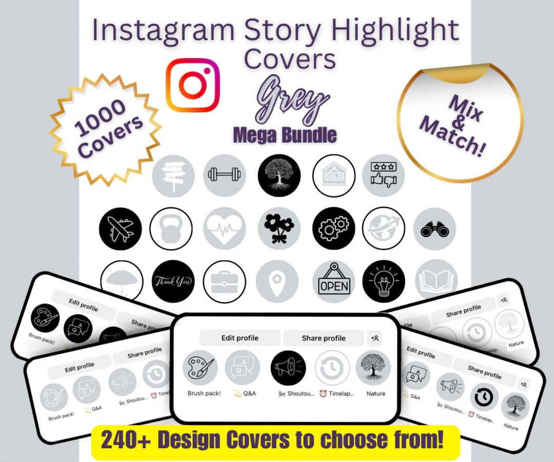 Stylish Instagram Story Highlight Covers Perfectly Centred & Ready to ...