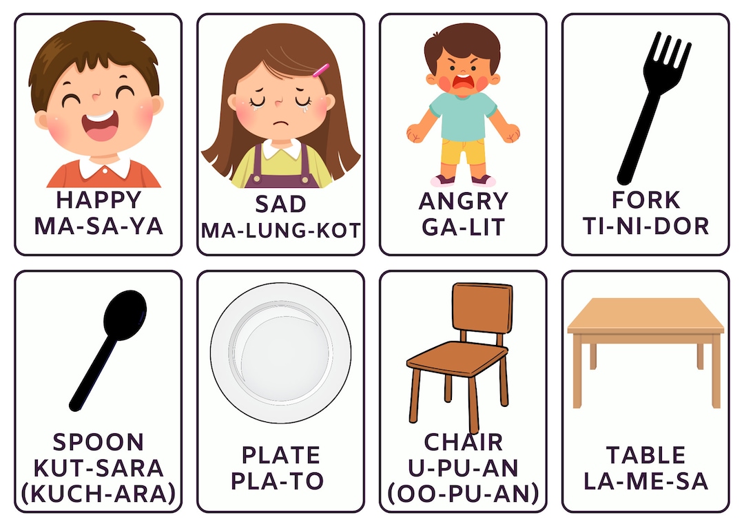FILIPINO LEARNING FLASHCARDS - Etsy