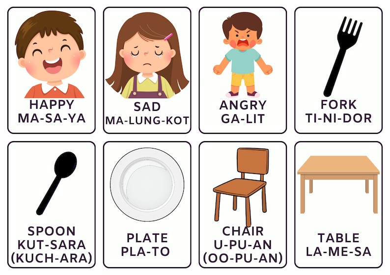 FILIPINO LEARNING FLASHCARDS - Etsy