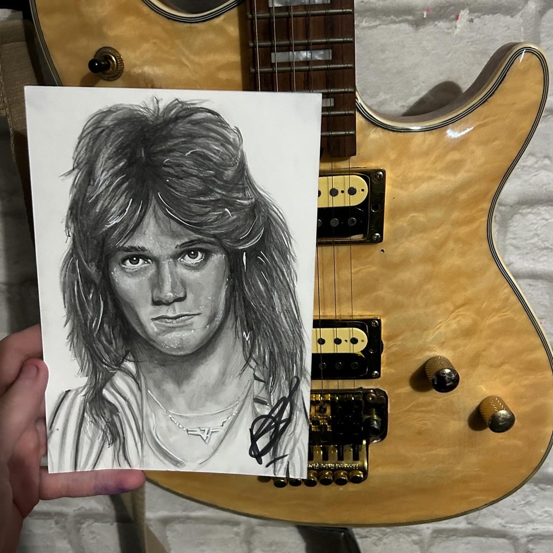 Eddie Van Halen Original Pencil Portrait - Etsy