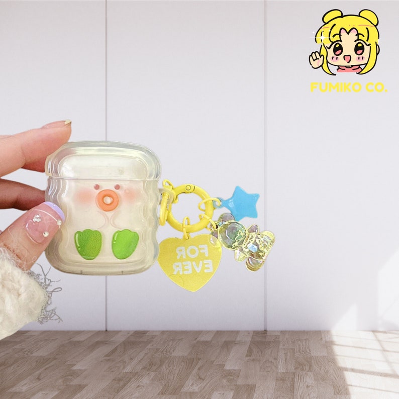 Cartoon 3D Duck Airpods Case Cute Animal Shell Silicone Earphone Case ...