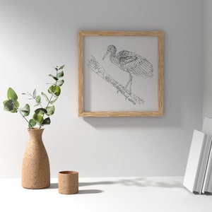 Limpkin Drawing Digital Pointillism - Etsy
