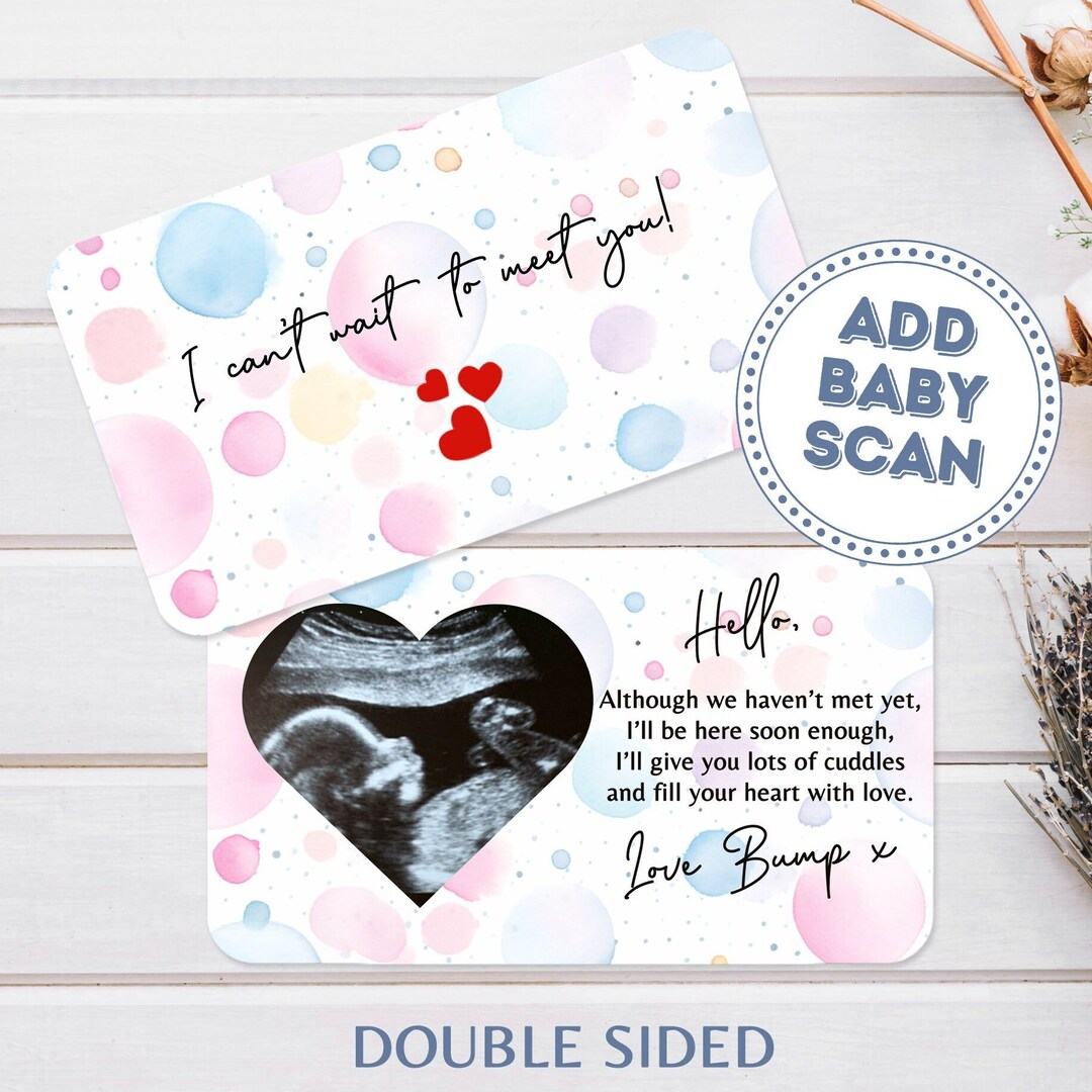 Baby Scan Wallet Card, Pregnancy Scan Keepsake, Personalised Gift ...