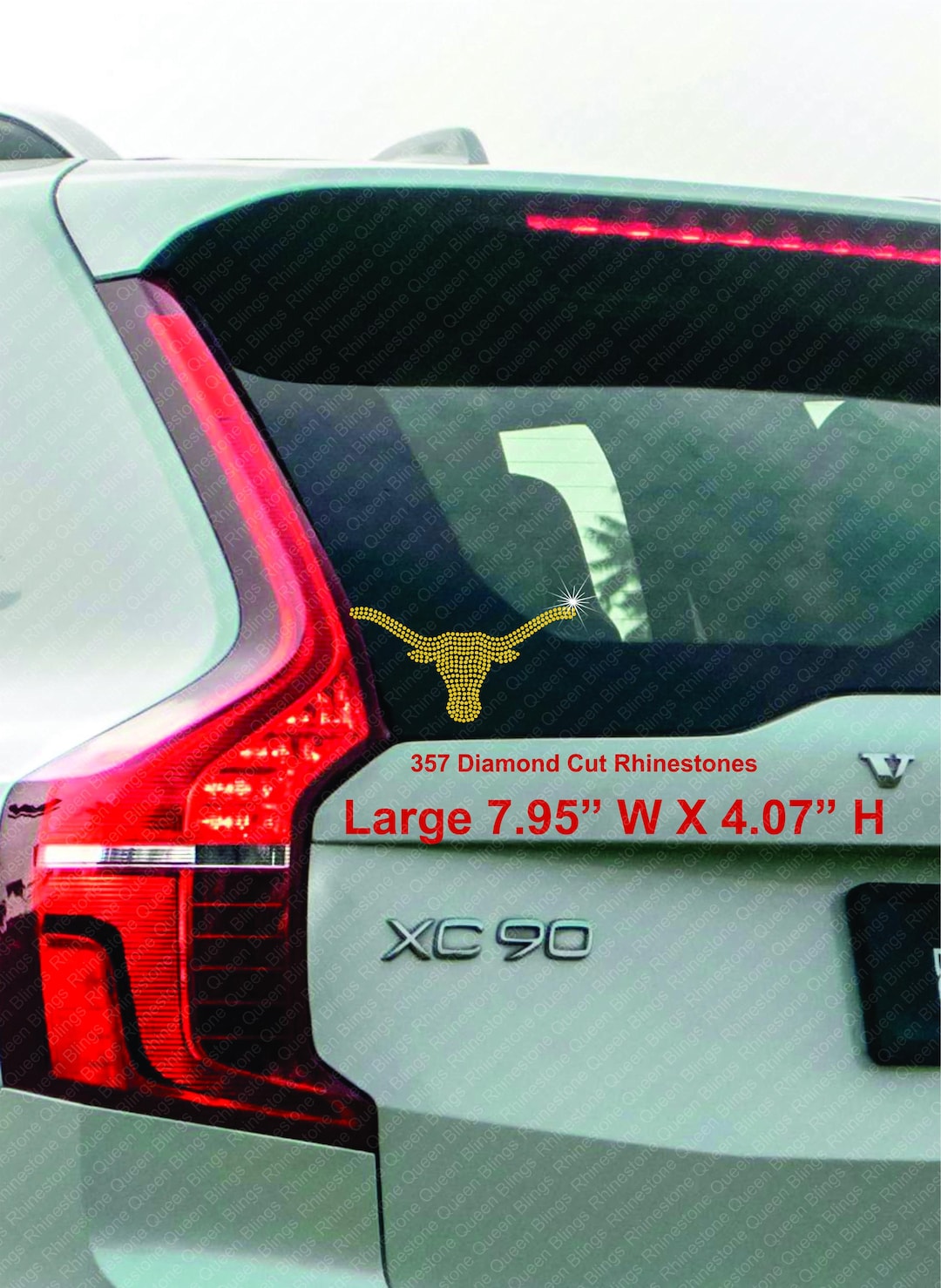 Longhorn Decal, Longhorn Sticker, Rhinestone Longhorn Car Decal ...