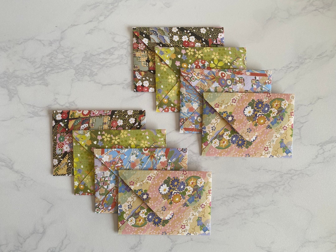 Japanese Envelopes, Mini Envelopes, Set of 8 Handmade Envelopes ...