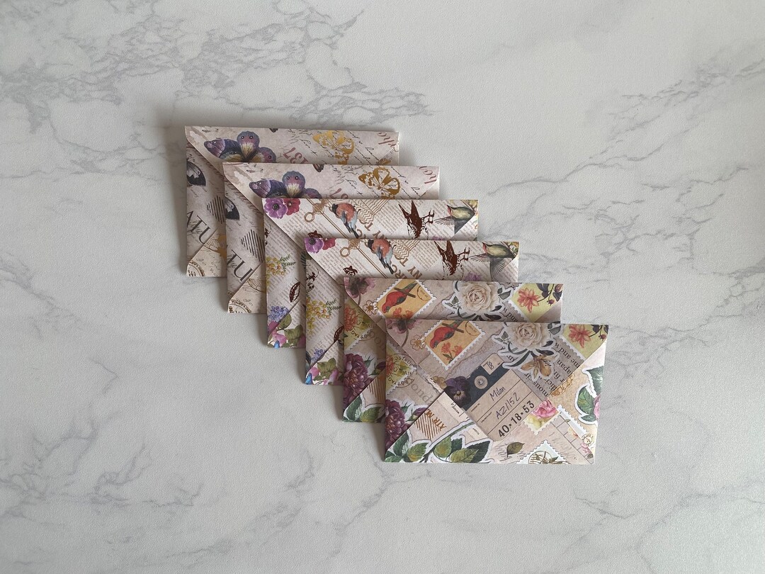 Japanese Envelopes, Mini Envelopes, Gold Foil Envelopes, Set of 6 ...