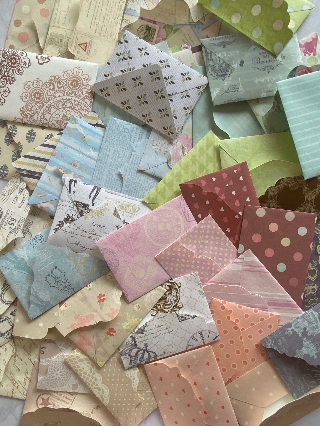 10 Assorted C7 Envelopes, Handmade Envelopes, Vintage Style Envelopes ...
