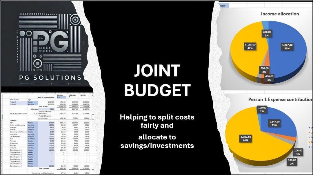 Excel - Joint Budget - Etsy