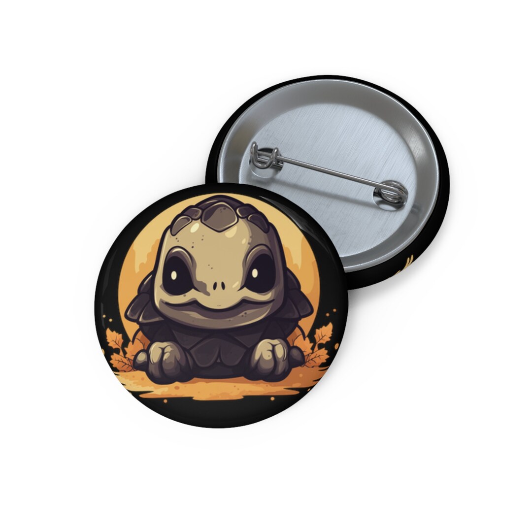 Sandy Desert Tortoise Safety Pin Button Design Print Badge Cute Kawaii ...
