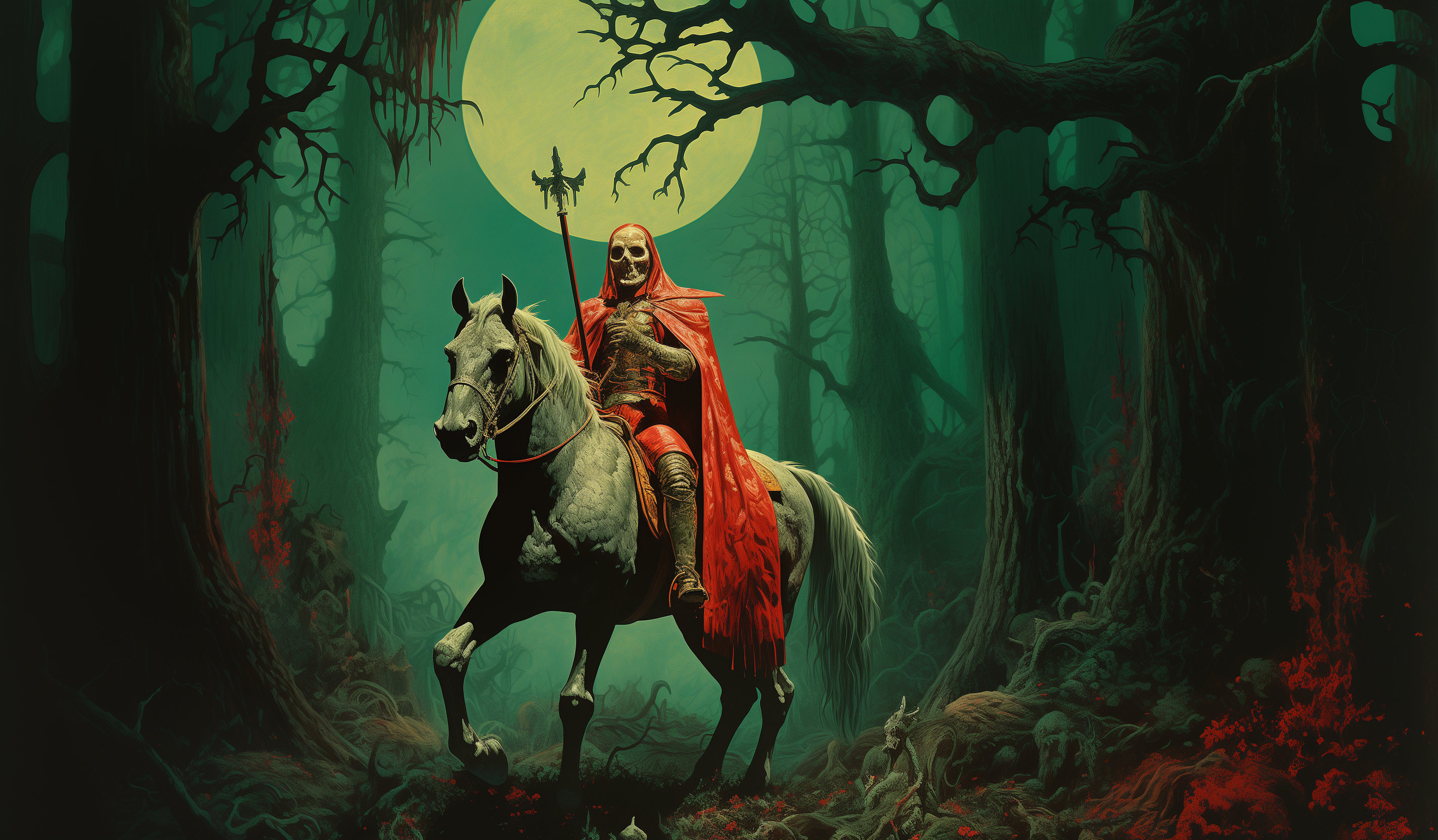 Dark Fantasy Digital Print | 1980s Pulp Art Style: Enchanted Draugr ...