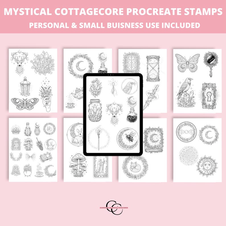 Mystical Cottagecore Procreate Stamp Set – 50 Nature-inspired Brushes ...