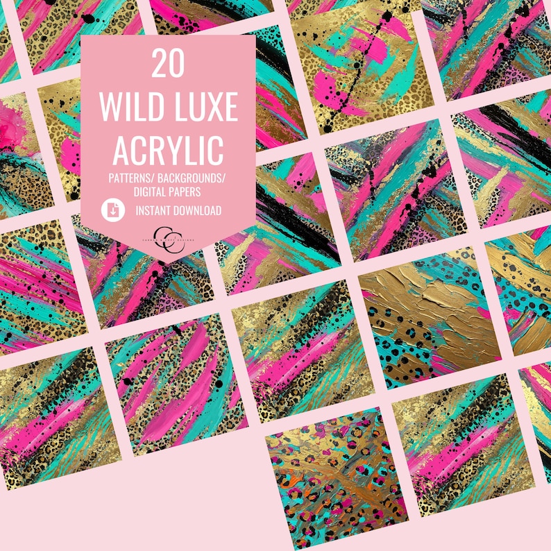 20 Wild Animal Print Backgrounds | Safari Digital Paper | Luxe Acrylic ...