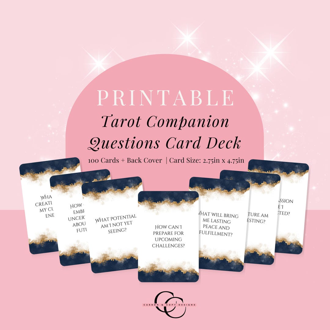 Tarot Companion Questions Deck – Printable Self-discovery & Personal ...
