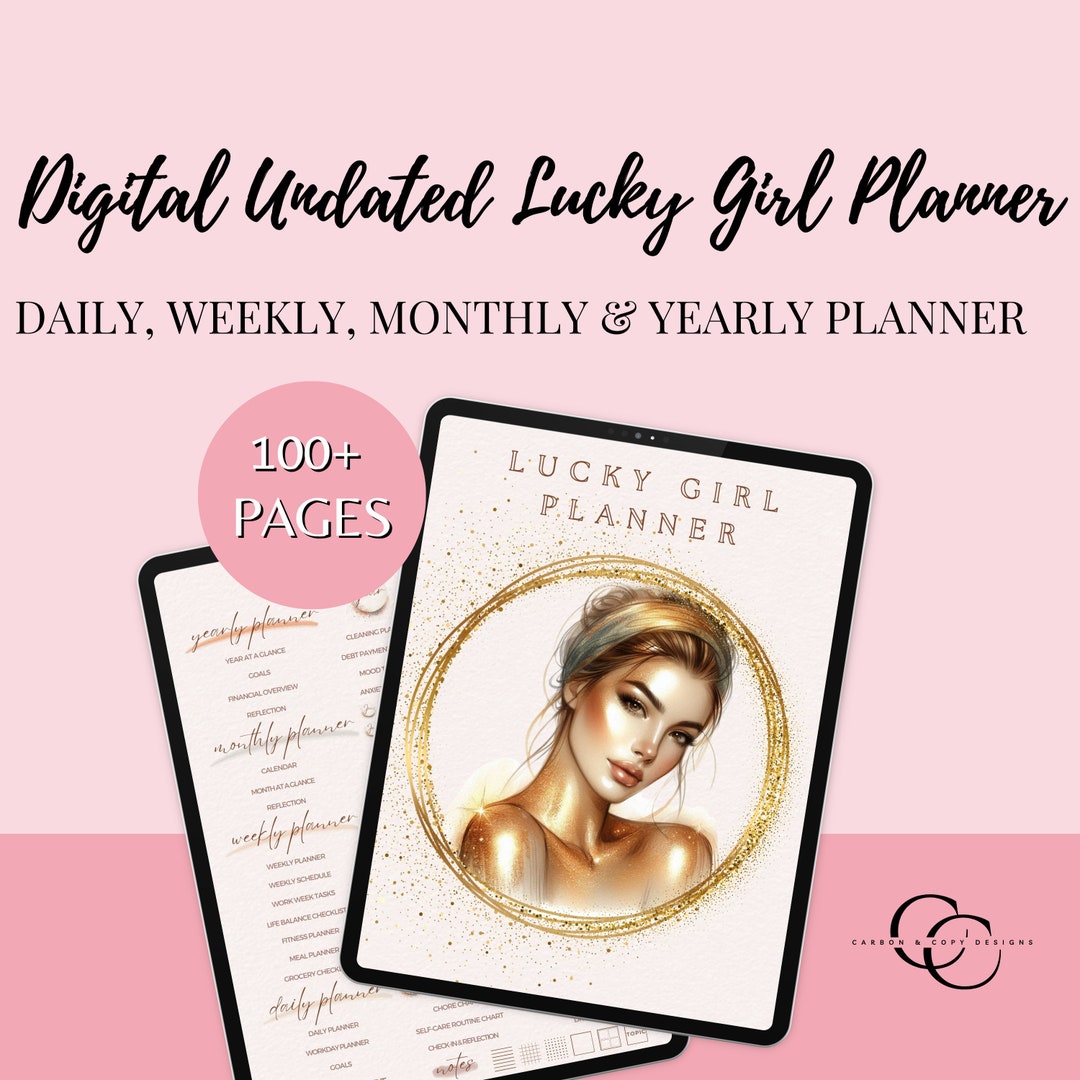 Lucky Girl All in One Life Planner | Calendar, Goals, Trackers & Self ...