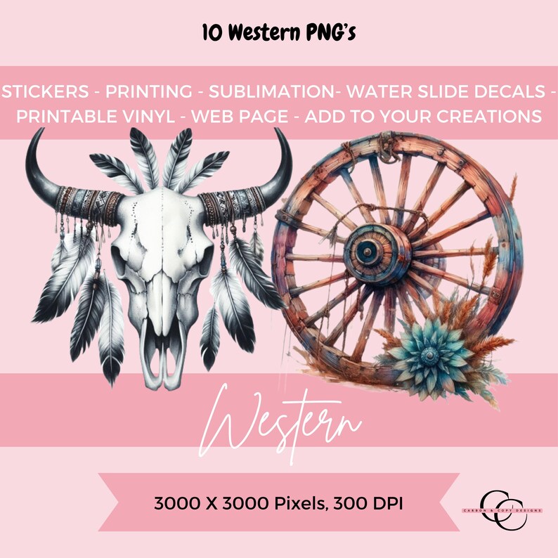 10 Western PNG Clipart | Old West Stickers for Journals, Scrapbooks ...