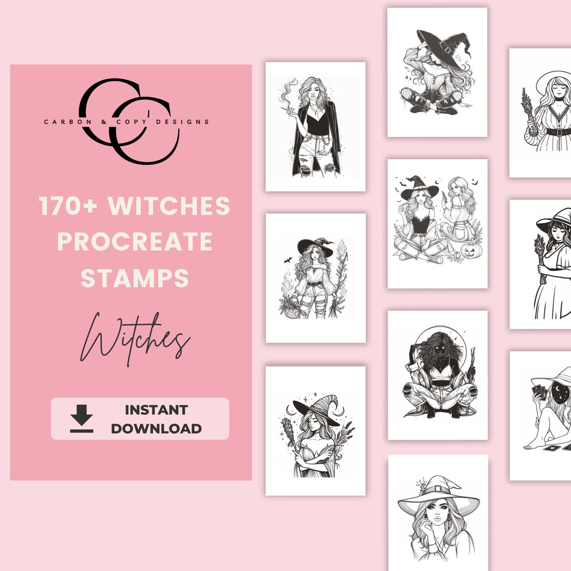 170+ Witch Procreate Brush Stamps | Mystical Halloween Designs (digital ...