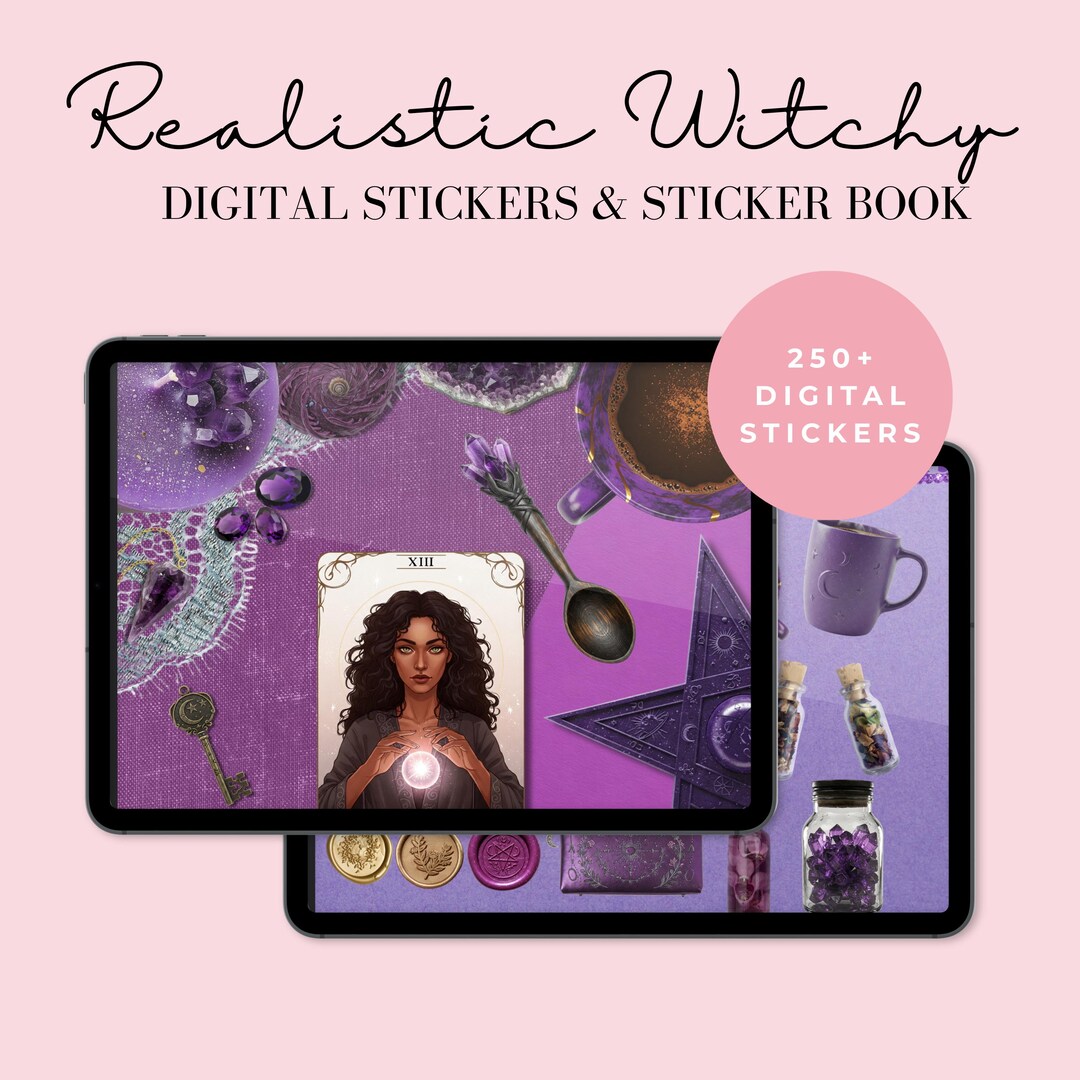 Witchy PNG Stickers: 250+ Realistic Digital Planner Graphics (digital ...